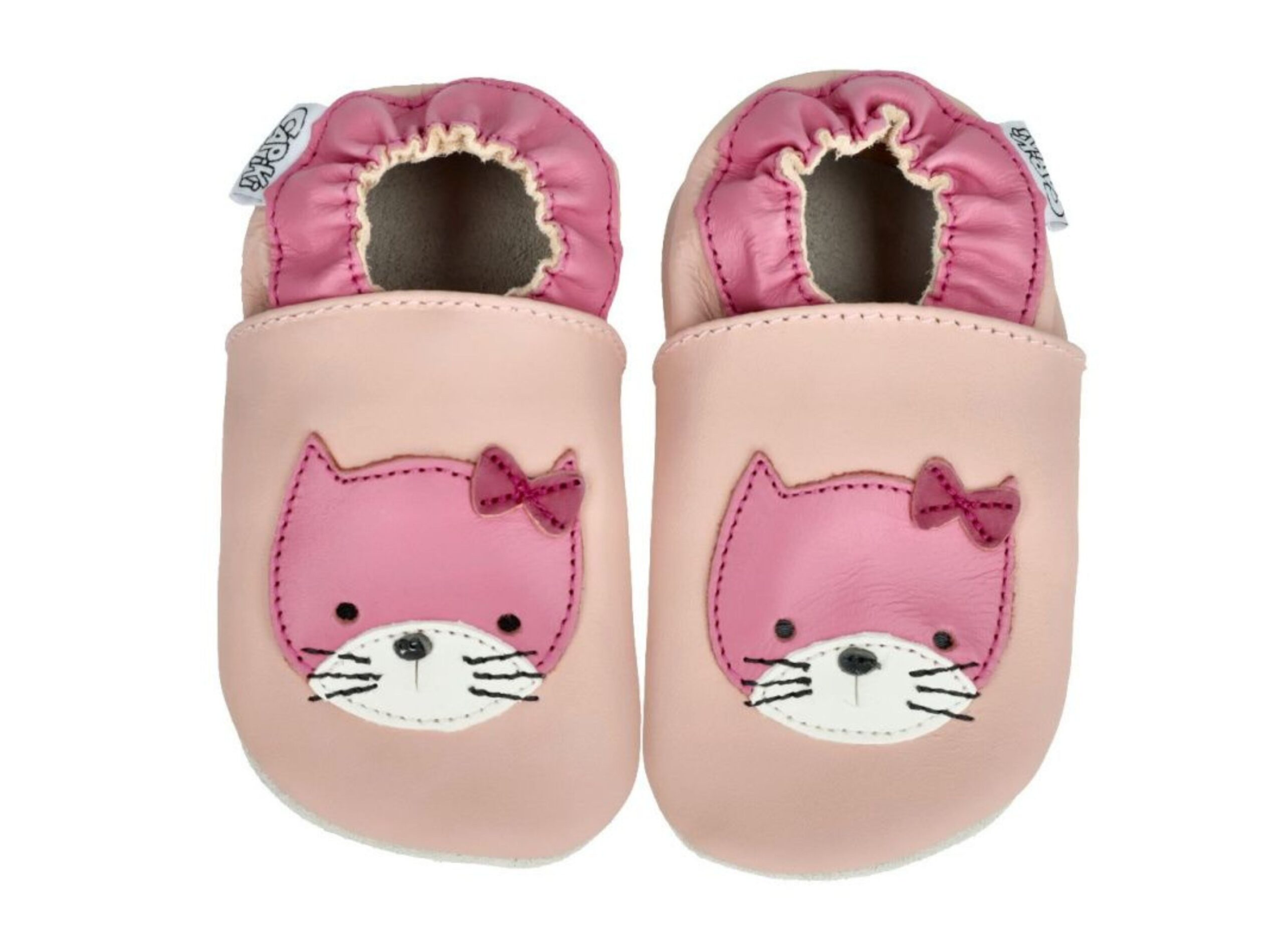 Capiki - Kožené capačky - Mačička Monča • Bosáčik